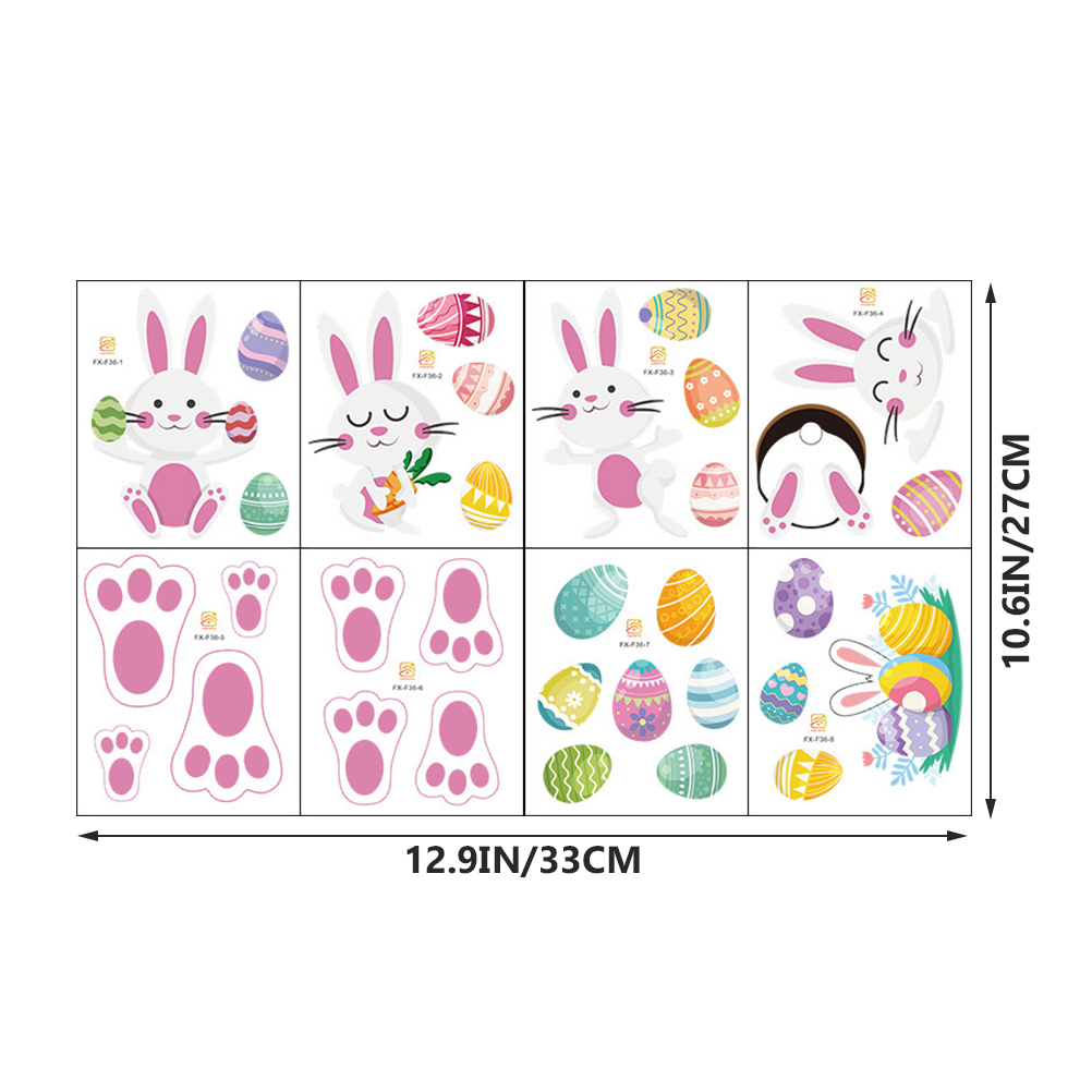 8 Sheets Easter DIY Sticker Adhesive Rabbit Footpr... – Vicedeal