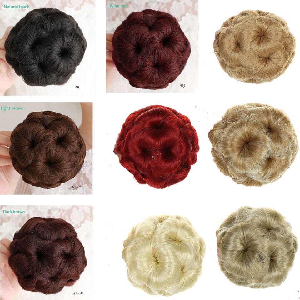 Vrouwen Krullend Chignon Bun Donut Clip In Haarstu... – Grandado