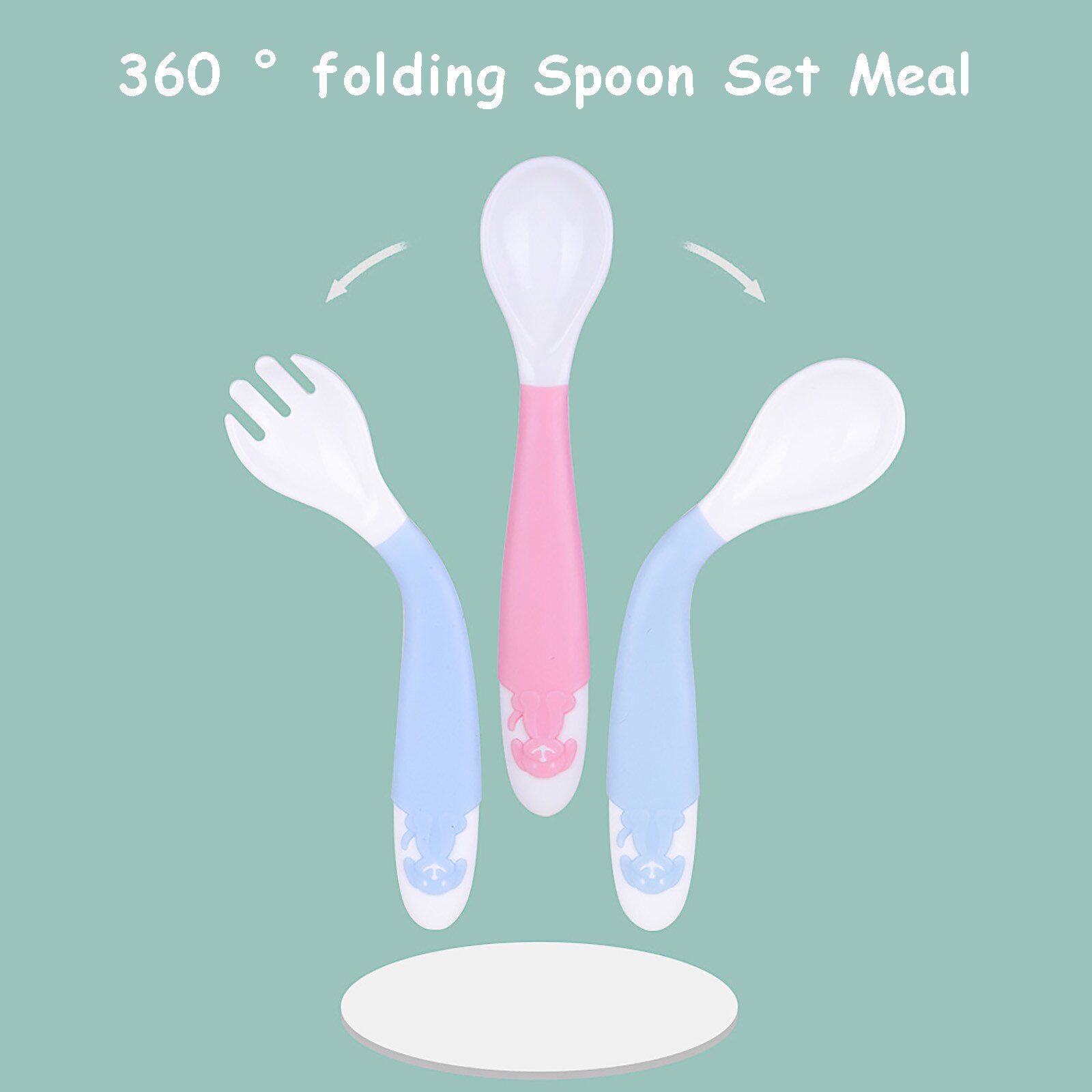 Portable Bendable Baby Spoon Fork Feeding Set Free... – Grandado