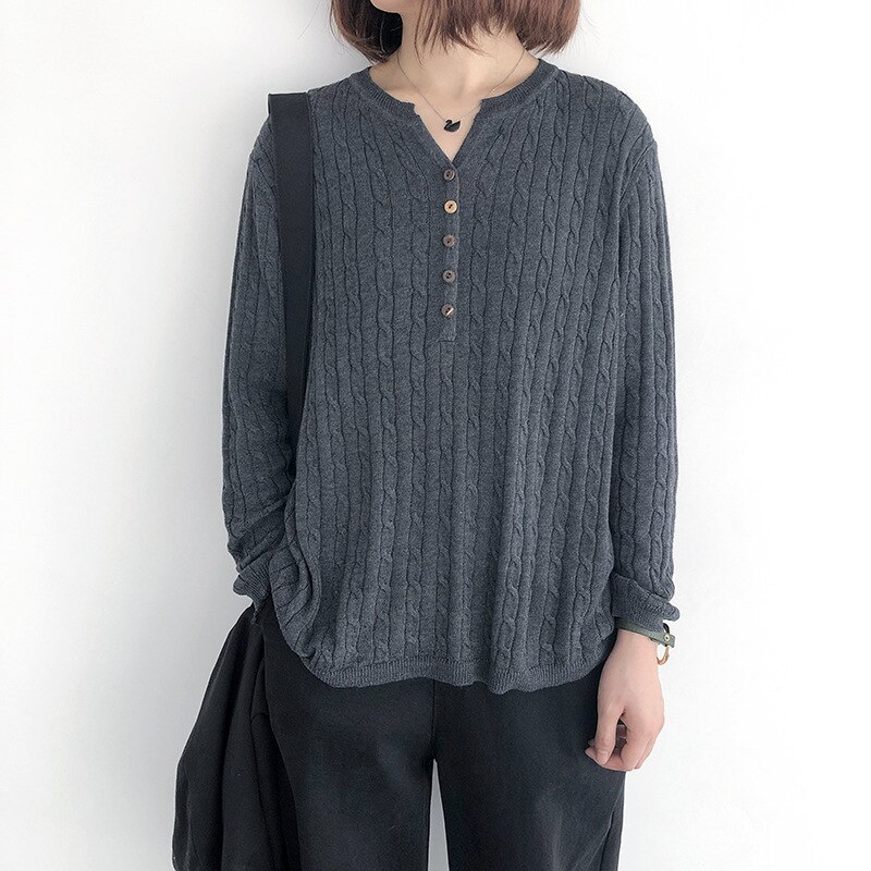 12 Johnature Mulheres Pullover Blusas de Malha de ... – Vicedeal