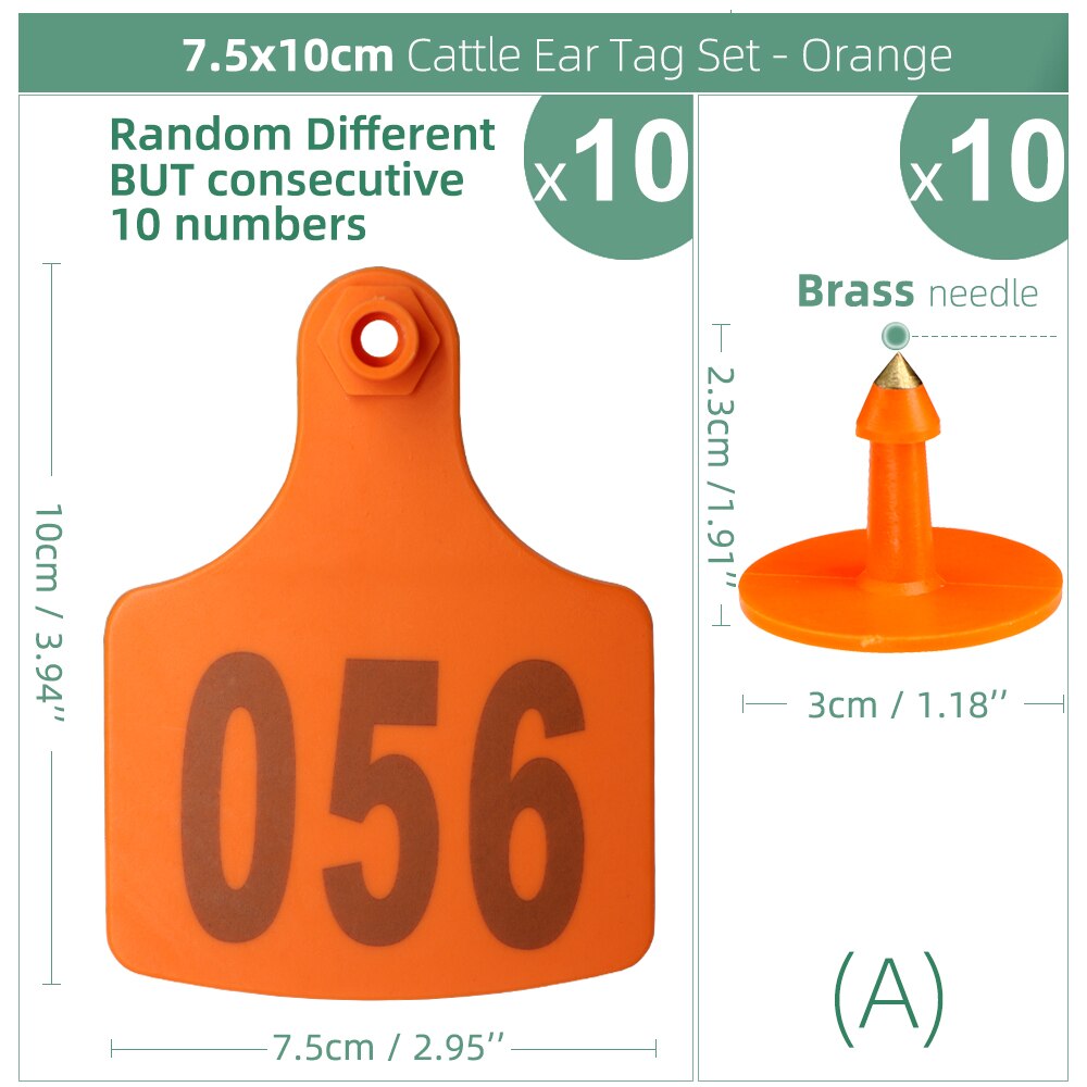 10PCS 7.5x10CM Soft TPU Cattle Ear Tags Livestock ... – Grandado