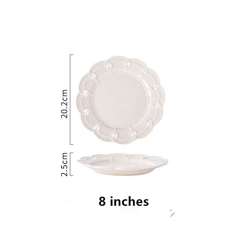 European Decorative Border Plate White Ceramic Wed... – Grandado