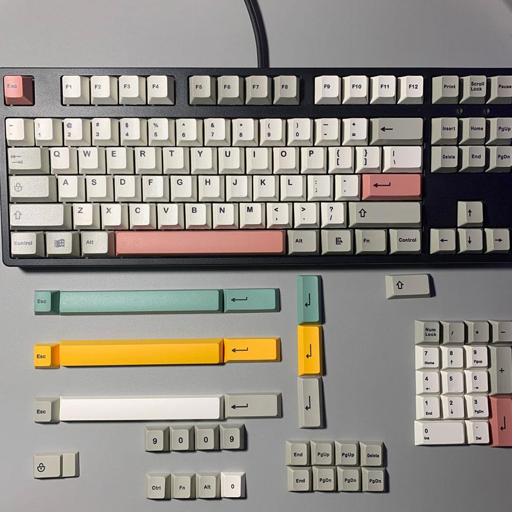 134 Toetsen/Set 9009 Retro Grijs Wit Keycaps Pbt D... – Vicedeal