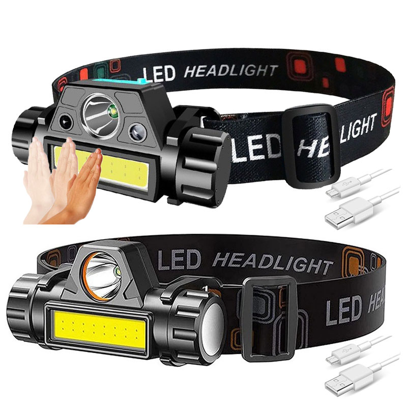 Motion Sensor LED Headlamp COB USB Rechargeable Bu... – Vicedeal