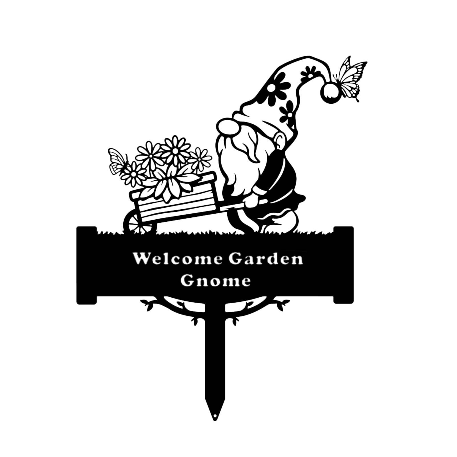 Gnome Garden Monogram Yard Sign Garden Decoration ... – Grandado