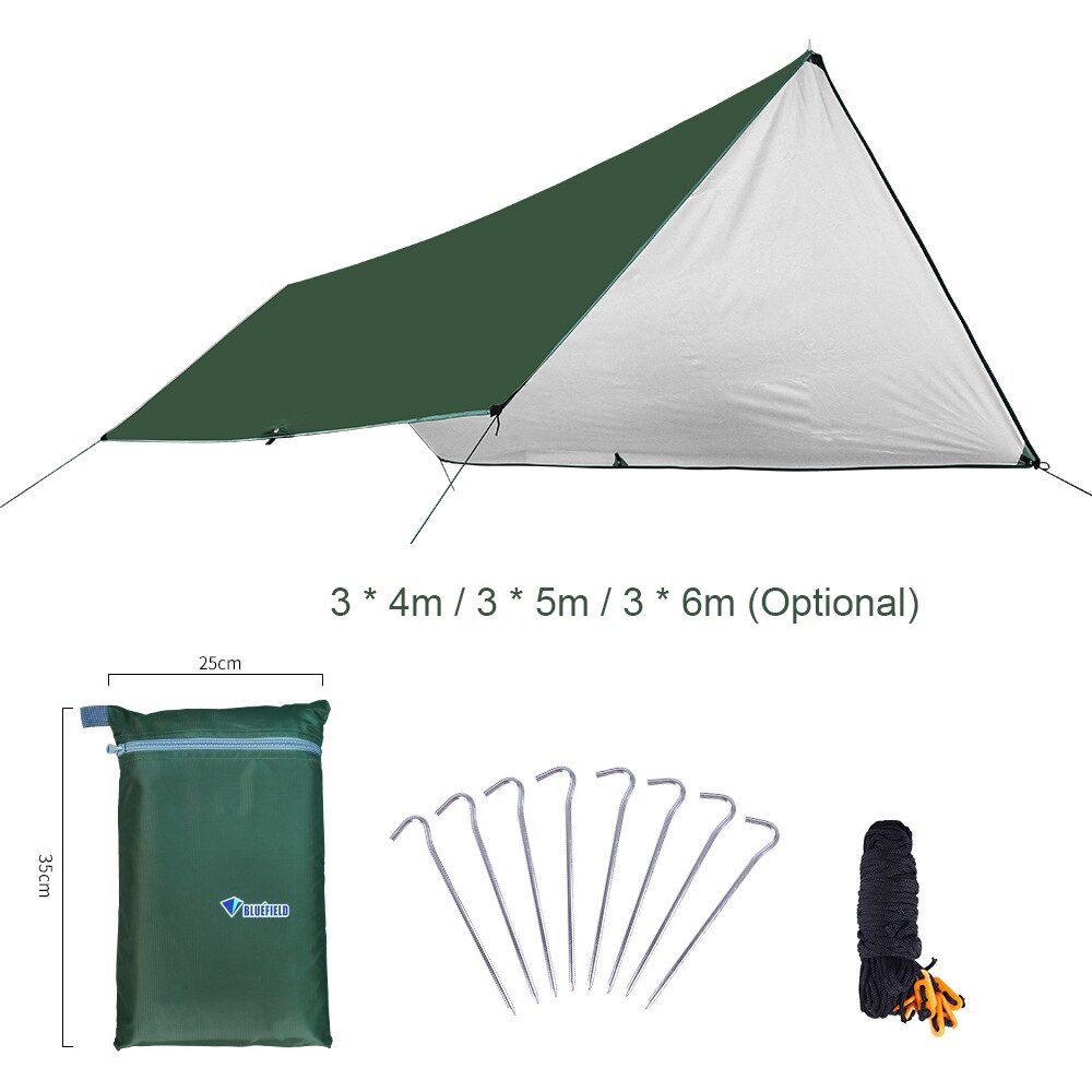 Awning Waterproof Tarp Tent Shade with Pole Foldin... – Grandado