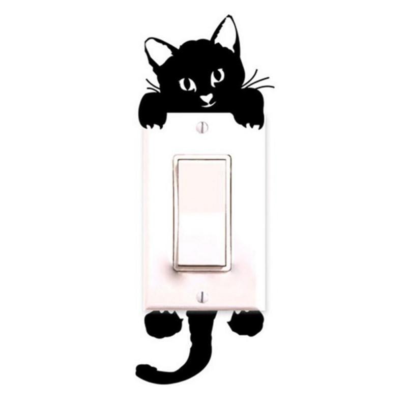 DIY Funny Cute Cat Wall Stickers Light Switch Deco... – Grandado