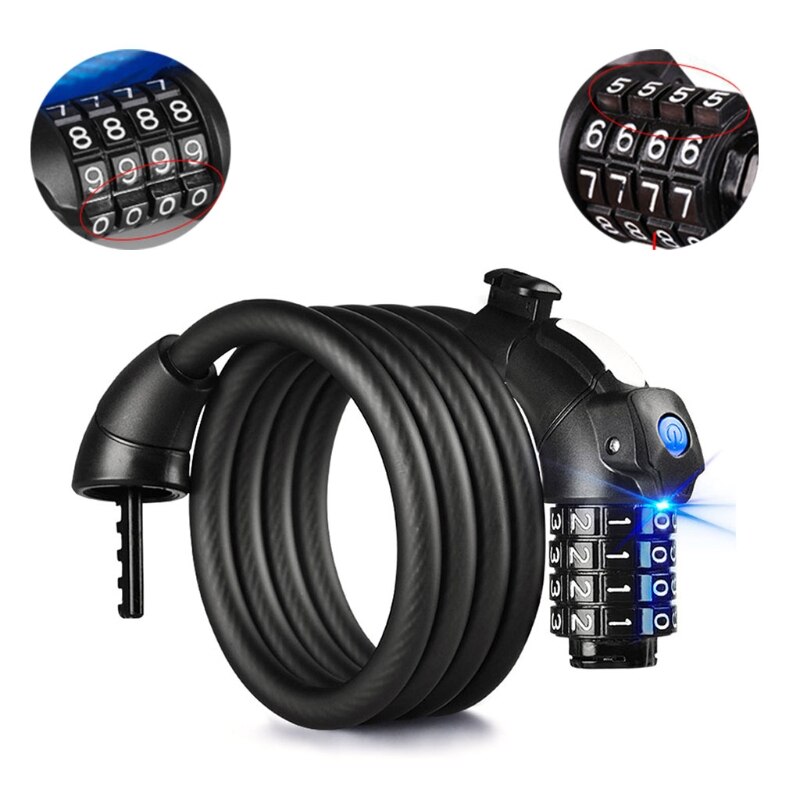 Motorcycle LED Light Lock Combination Lock With Ca... – Vicedeal