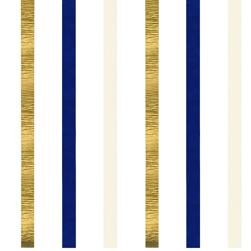 Navy Blue Gold Beige Crepe Paper Streamers Roll Ha... – Grandado