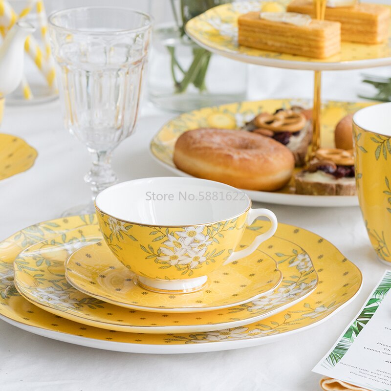 Bone China Tableware Dishes Set Home European Luxu... – Vicedeal