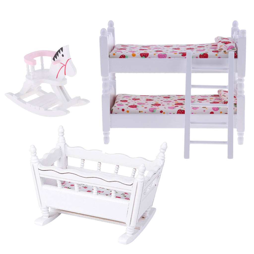 European Style 1/12 Bunk Bed Baby Cradle Rocking H... – Grandado