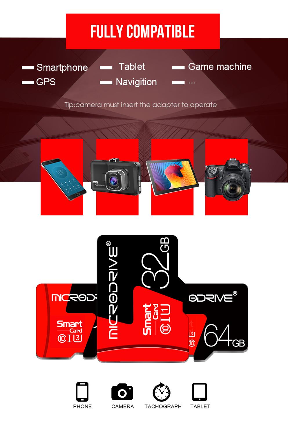 Micro sd tf-kort 8 16 32 64 128 256 gb klasse 10 f... – Vicedeal