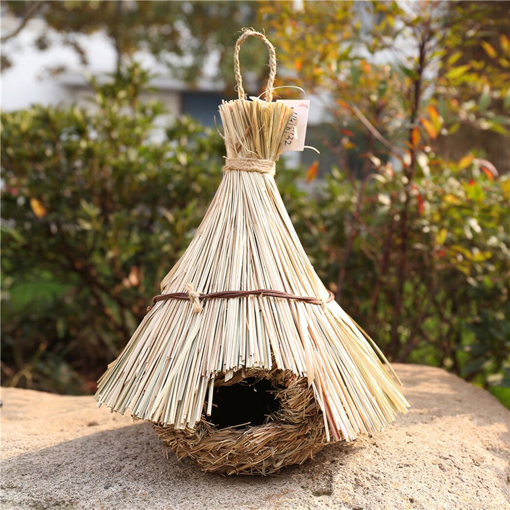 Straw Comfortable Bird House Natural Handmade Hang... – Grandado