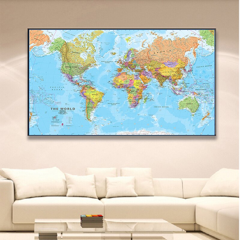 150*100cm The World Map Detailed Poster Non-woven ... – Vicedeal