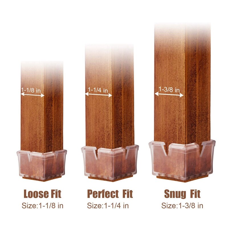 24- pak stolben gulvbeskyttere silikone stol benbe... – Grandado