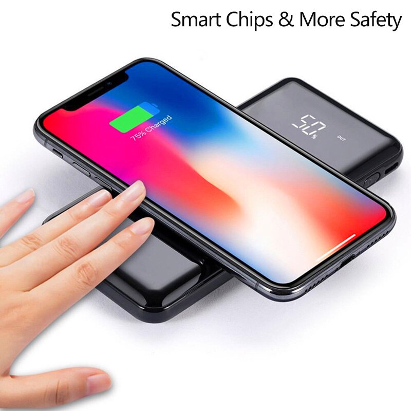10000mAh Qi Wireless Charger Power Bank External B... – Grandado