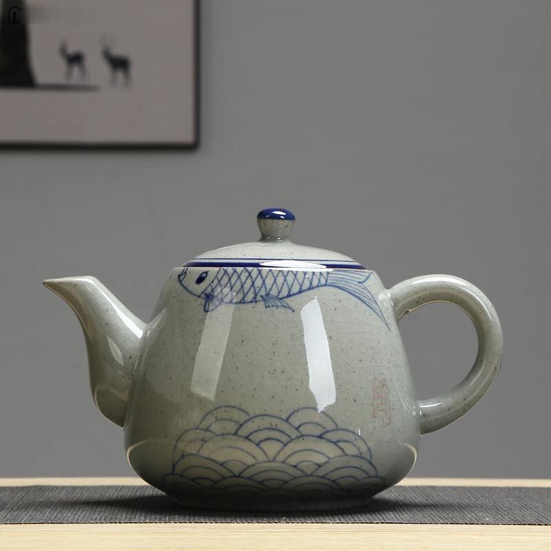 900ml Ceramic Large Teapot With Handle Vintage Han... – Grandado