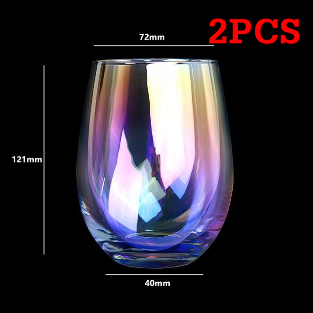 Rainbow Plating Goblet Wine Glass Crystal Cocktail... – Grandado