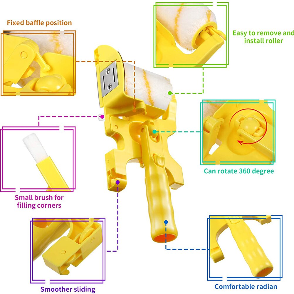 Portable Clean-cut Paint Edger Roller Brush Wall P... – Grandado