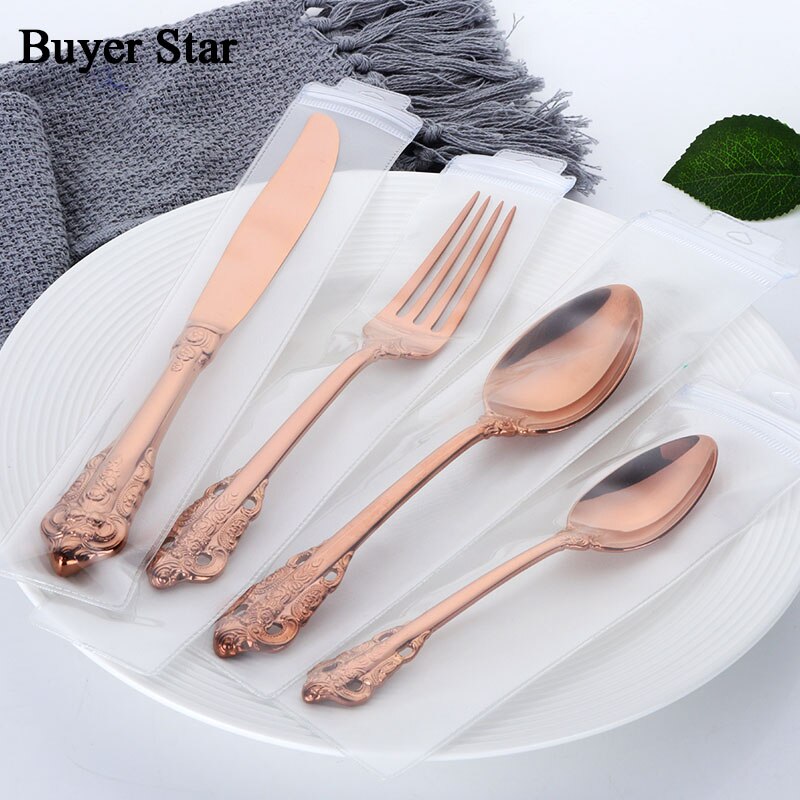 304 bestick set i rostfritt stål lyx middagsset 4 st restaurang retro ...