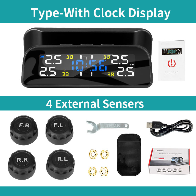 Wireless TPMS Time Display Car Alarm Tire Pressure... – Vicedeal