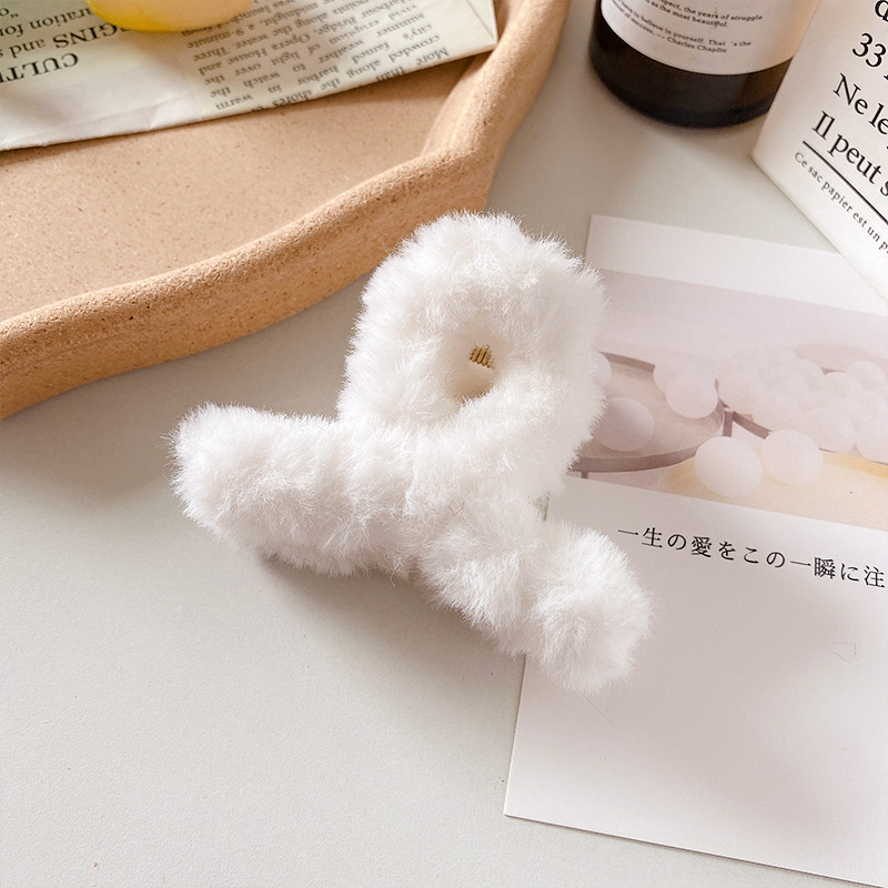 9cm Plush Cross Hair Clip for Women Korean Sweet S... – Grandado