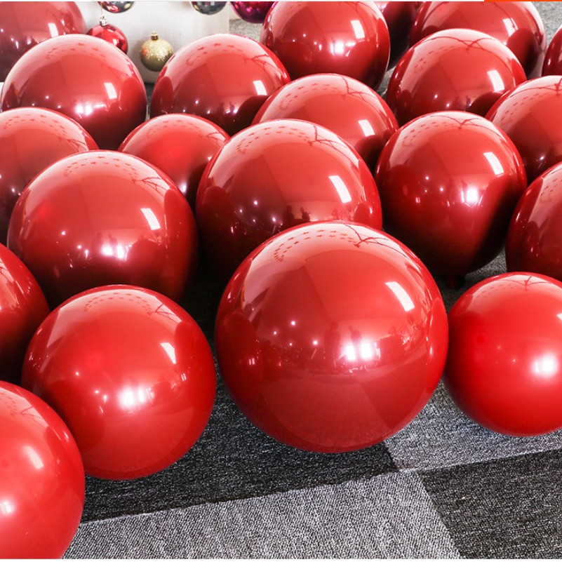 30 Pcs Dark Red Color Round Ballons 10 inch Double... – Vicedeal