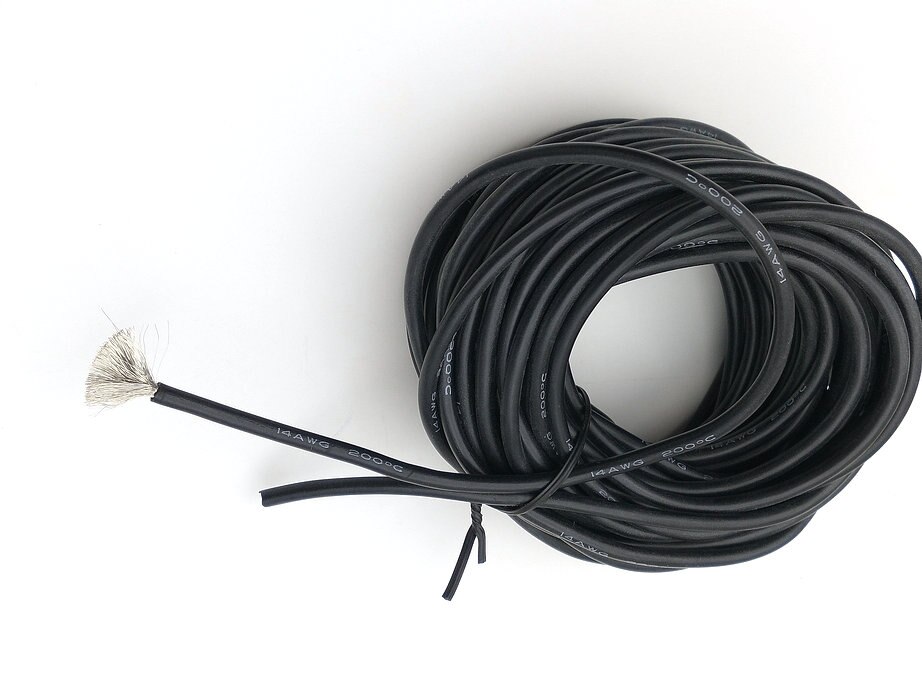 3000V 14AWG 10M BLACK Silicone Wire Flexible Stran... – Grandado