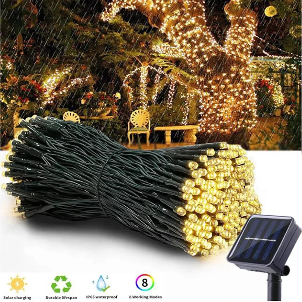 Solar Powered 50/100 LED Fairy Lights 8 Lighting M... – Grandado