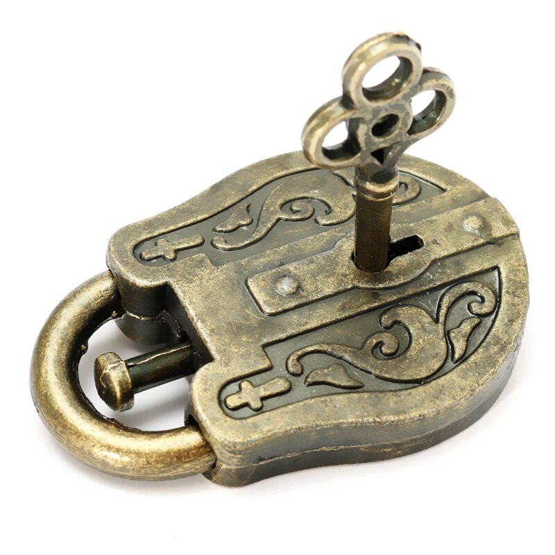 Vintage Metal Cast God Lock Key Puzzle Toy IQ&EQ M... – Grandado