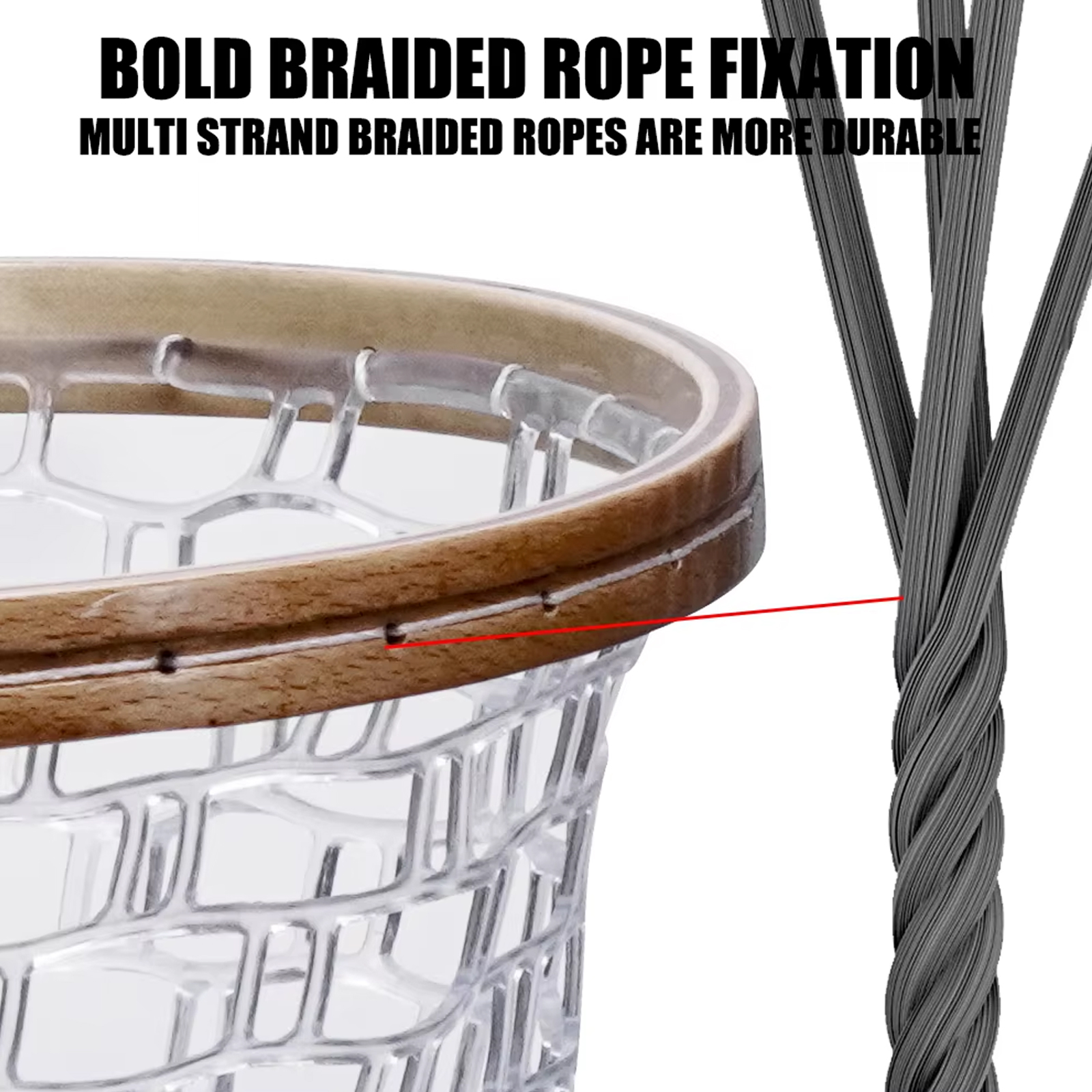 Wooden handle fishing net with rubber coating for ... – Grandado