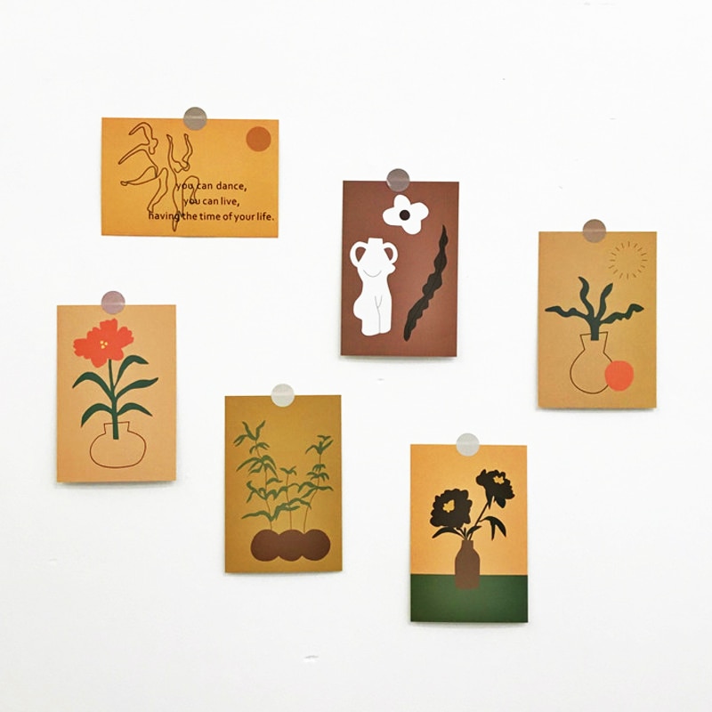 Bitki boyama duvar dekorasyon kartı fotoğraf sahne... – Grandado