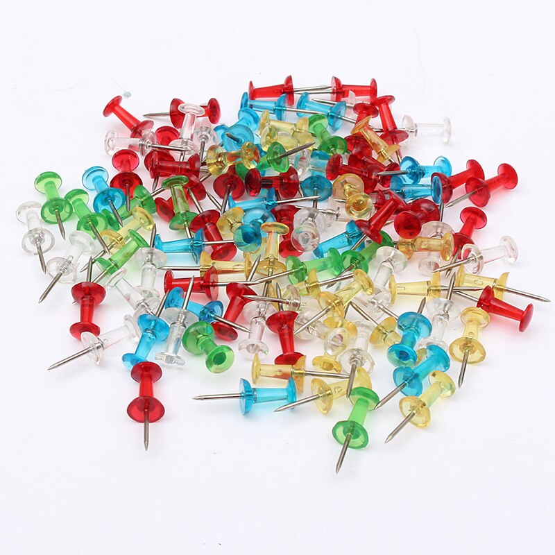 100Pcs Kleurrijke Push Pin Transparante Plastic Pu... – Grandado