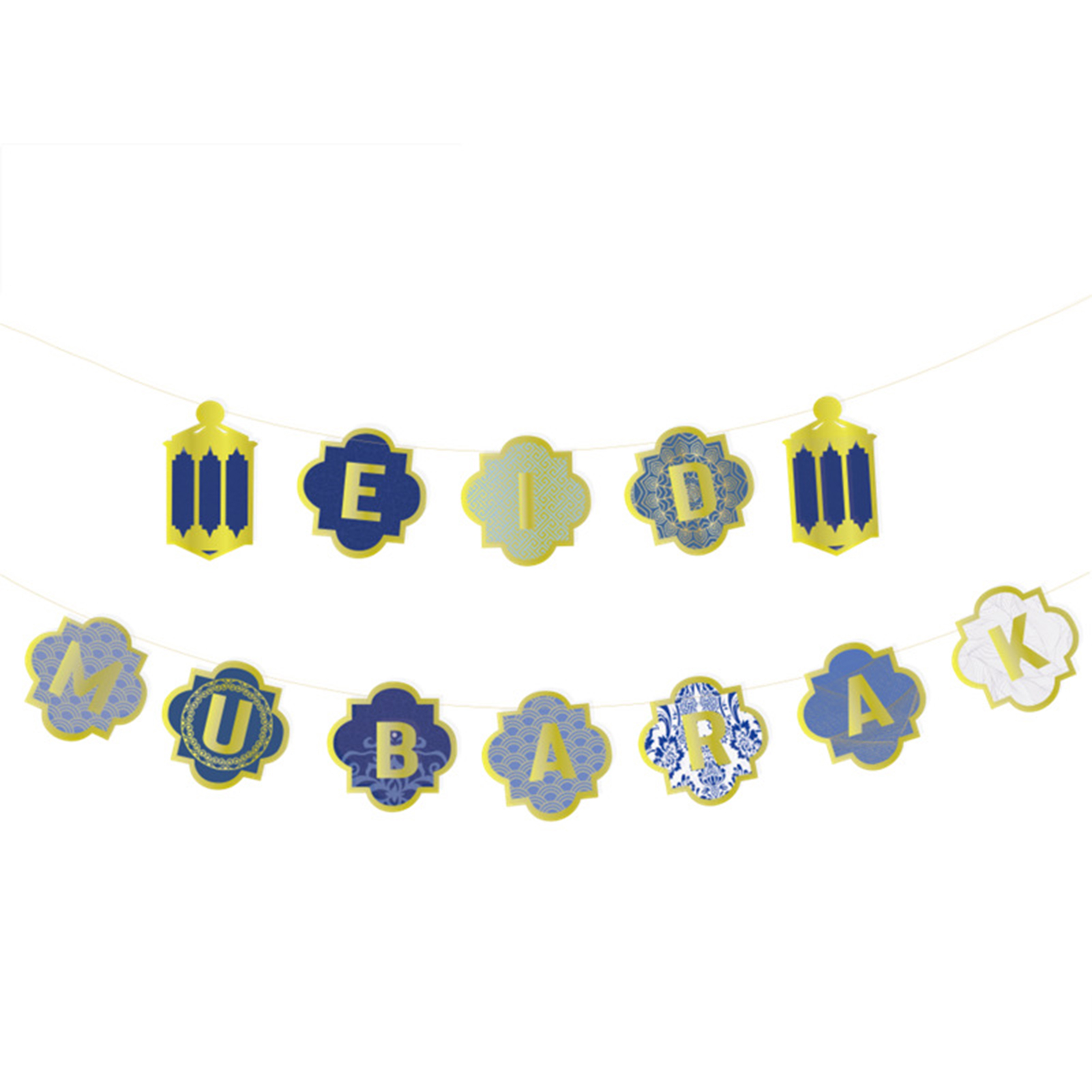 Eid Mubarak Letters Banner Paper Bunting Eid Mubar... – Grandado