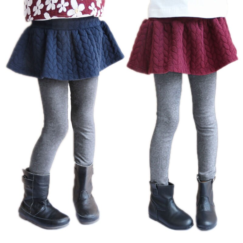 Barn flicka varma leggings med kjolar – Grandado
