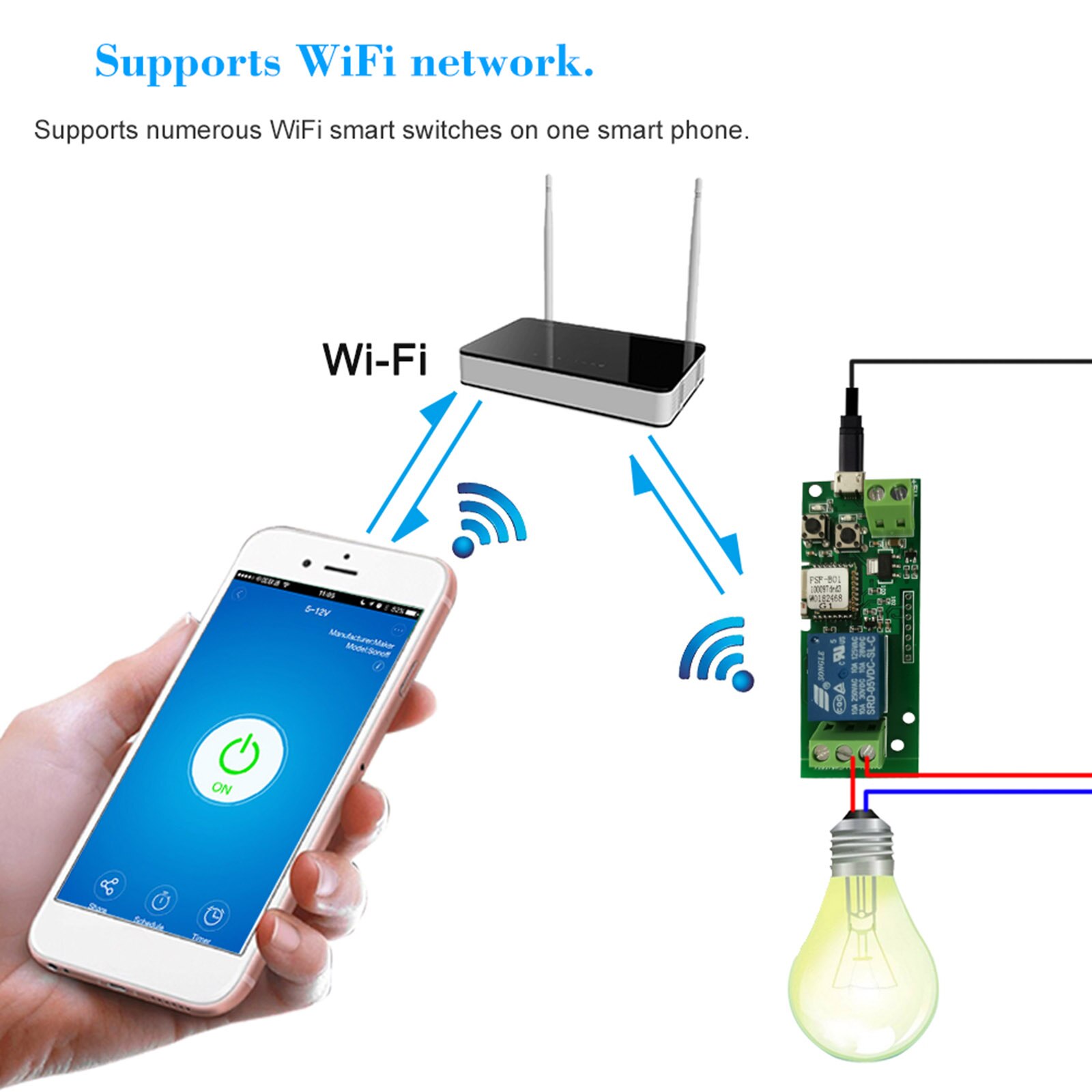 eWeLink USB DC5V Wifi Switch Wireless Relay Module... – Grandado