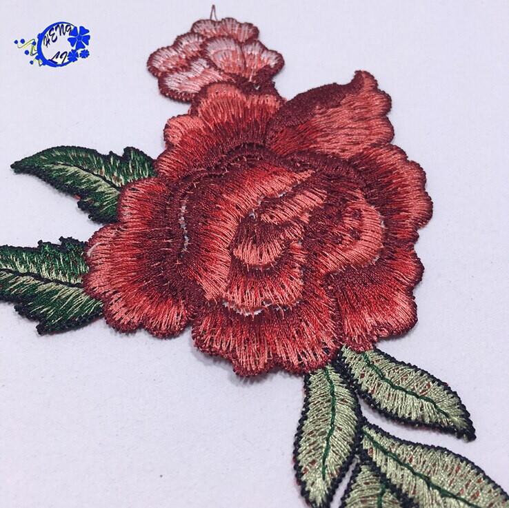 2 stk broderi rose blomst sy på badge bag jeans kj... – Grandado