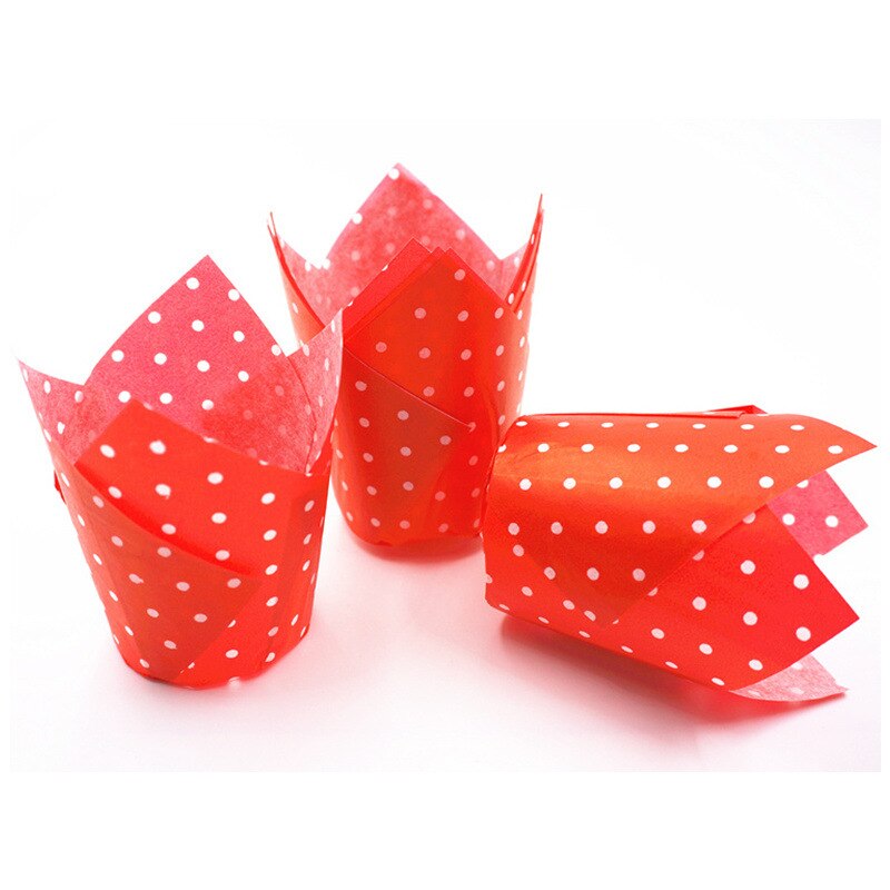 50 Stuks Papieren Cake Liner Dots Kleurrijke Tulip... – Vicedeal