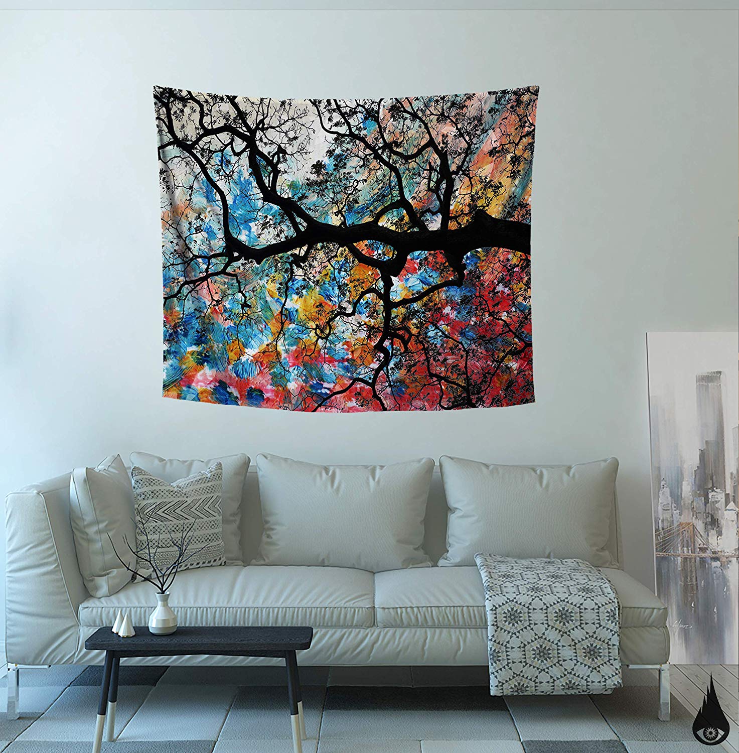 Chi Tree Japanese Cherry Blossom Wall Decor Tapest... – Grandado