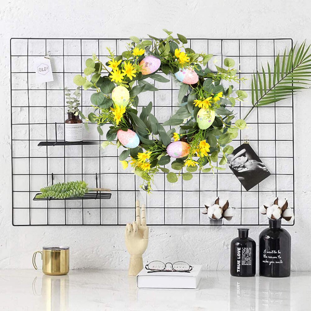 Happy Easter Flower Wreath Diy Crafts Colorful Egg... – Grandado