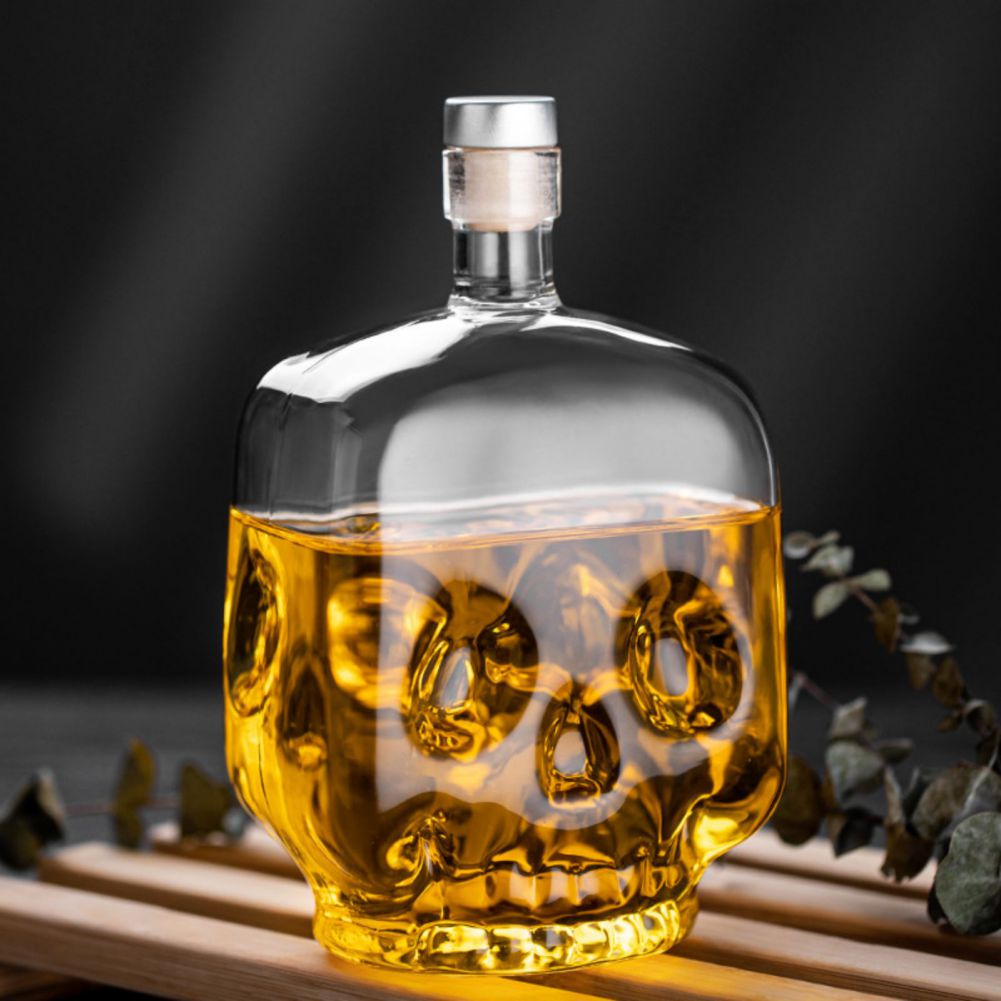 Glass Skull Bottle Champagne Glass Whiskey Decante... – Vicedeal