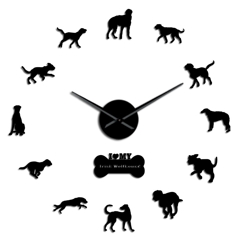 Irish Wolfhound Dog Breed Giant DIY Wall Clock Pup... – Grandado