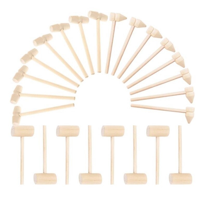 24 Pieces Mini Wooden Hammers for Chocolate,Crab o... – Grandado