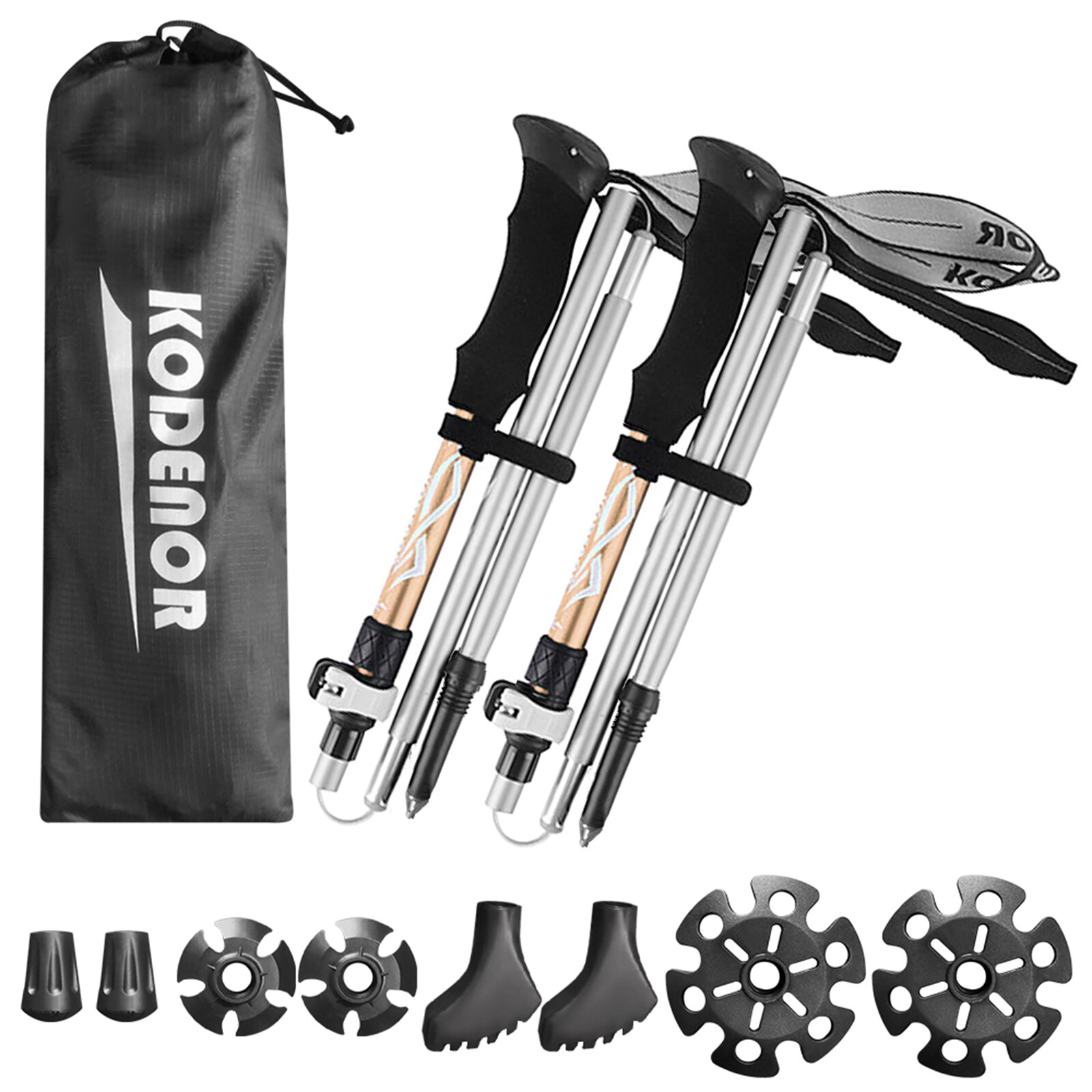 2PCS Collapsible Trekking Poles Set Men Women Walk... – Vicedeal
