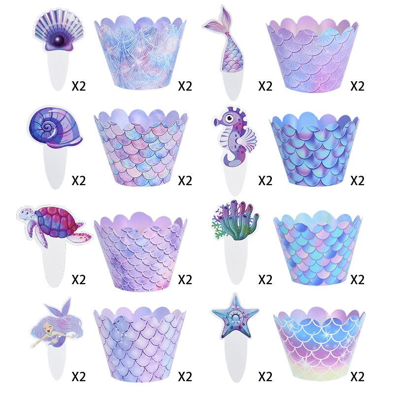 Mermaid Cake Border Baby Cake Topper Kids Birthday... – Grandado