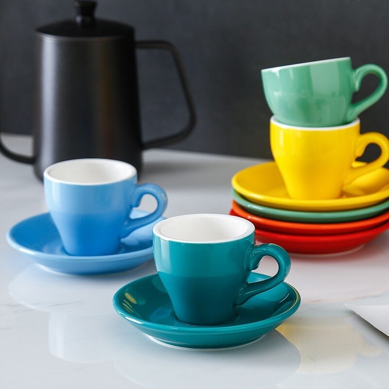 100cc Espresso Mug and Saucer Sets Cappuccino Ital... – Grandado