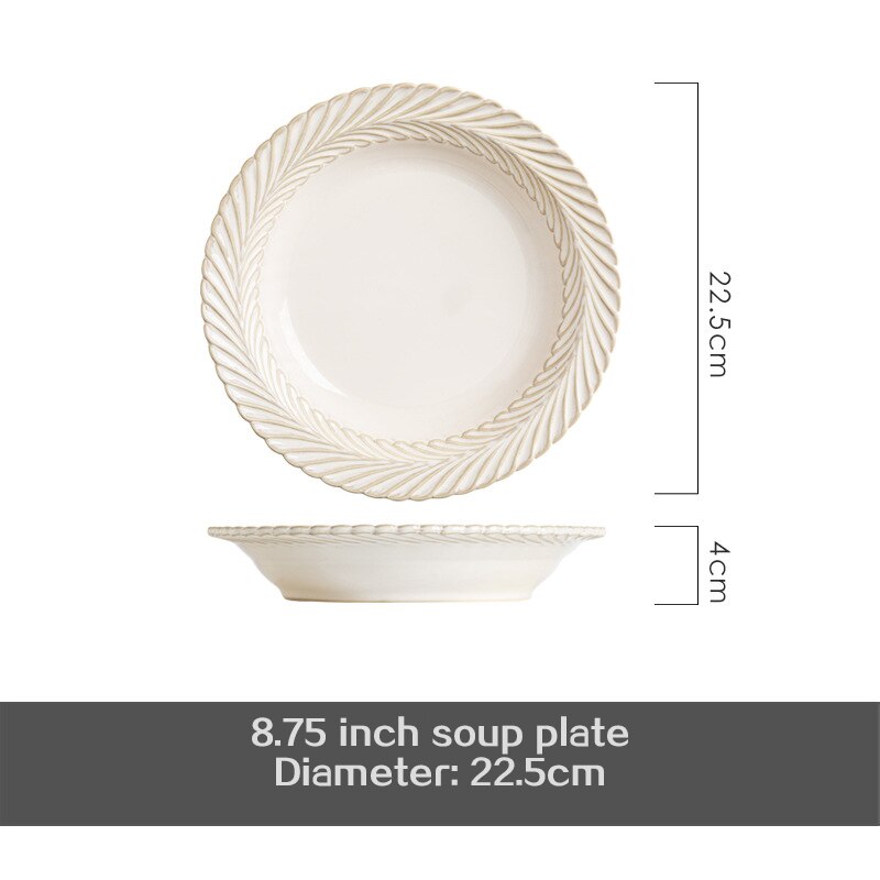 Nordic Ceramic Plate Steak Food Plate Tableware Ri... – Grandado