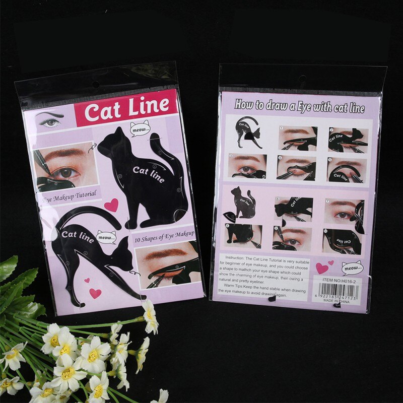 2 Pcs Women's Cat Line Stencils Pro Eye Makeup Too... – Grandado
