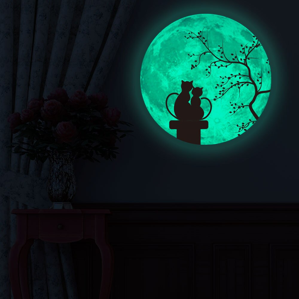 30cm Pink Luminous Lover Moon Glowing Stickers Glo... – Grandado