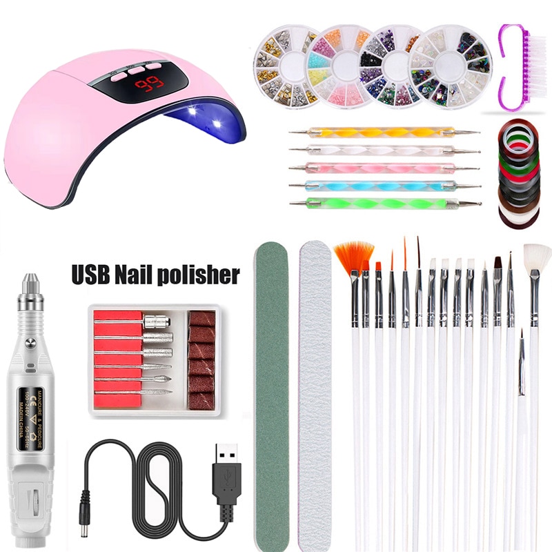 Gel Nail Polish Set 45W USB Nail Lamp UV Photother... – Grandado
